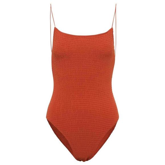 Toteme | Swim | Toteme Smocked Swimsuit One Piece Burnt Orange Womens ...
